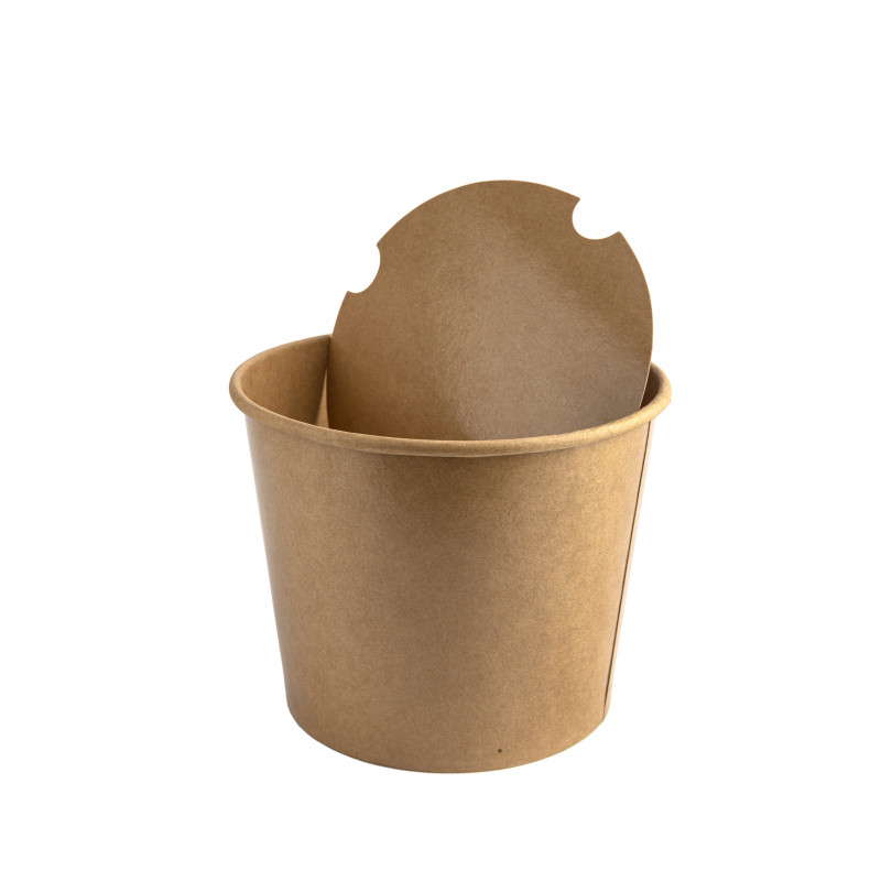 Bucket carton kraft + couvercle