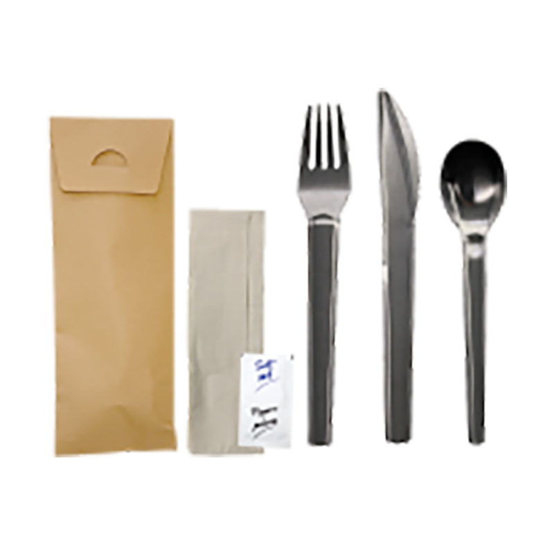 Kit couverts inox 6/1 pochette papier